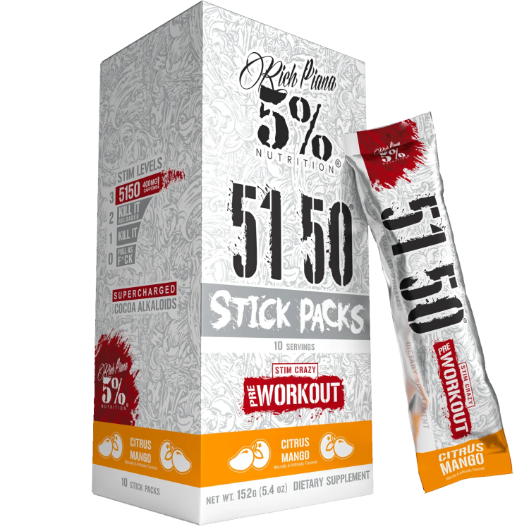 Rich Piana 5% 5150 pre-workout stick packs | High Stimulant Pre-Workout ...
